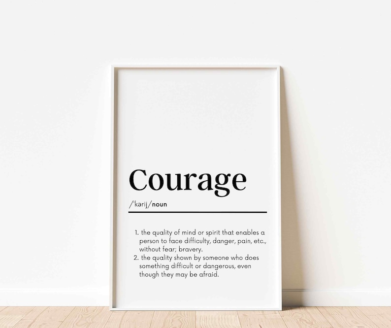 Courage Office Print Office Wall Art Definition Printable - Etsy