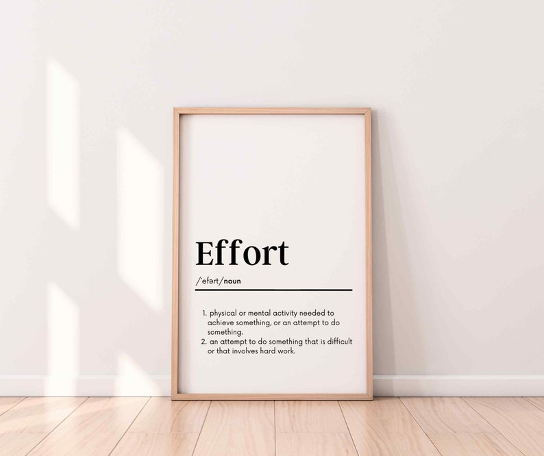 Effort Definition Print: Minimalist Office Wall Art (digital Download ...