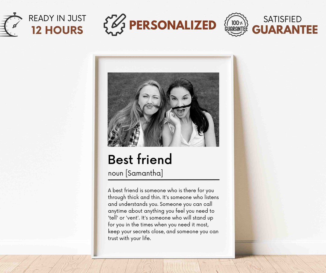 PERSONALIZED Best Friend Gift, Photo Definition Print, Friendship Gift ...