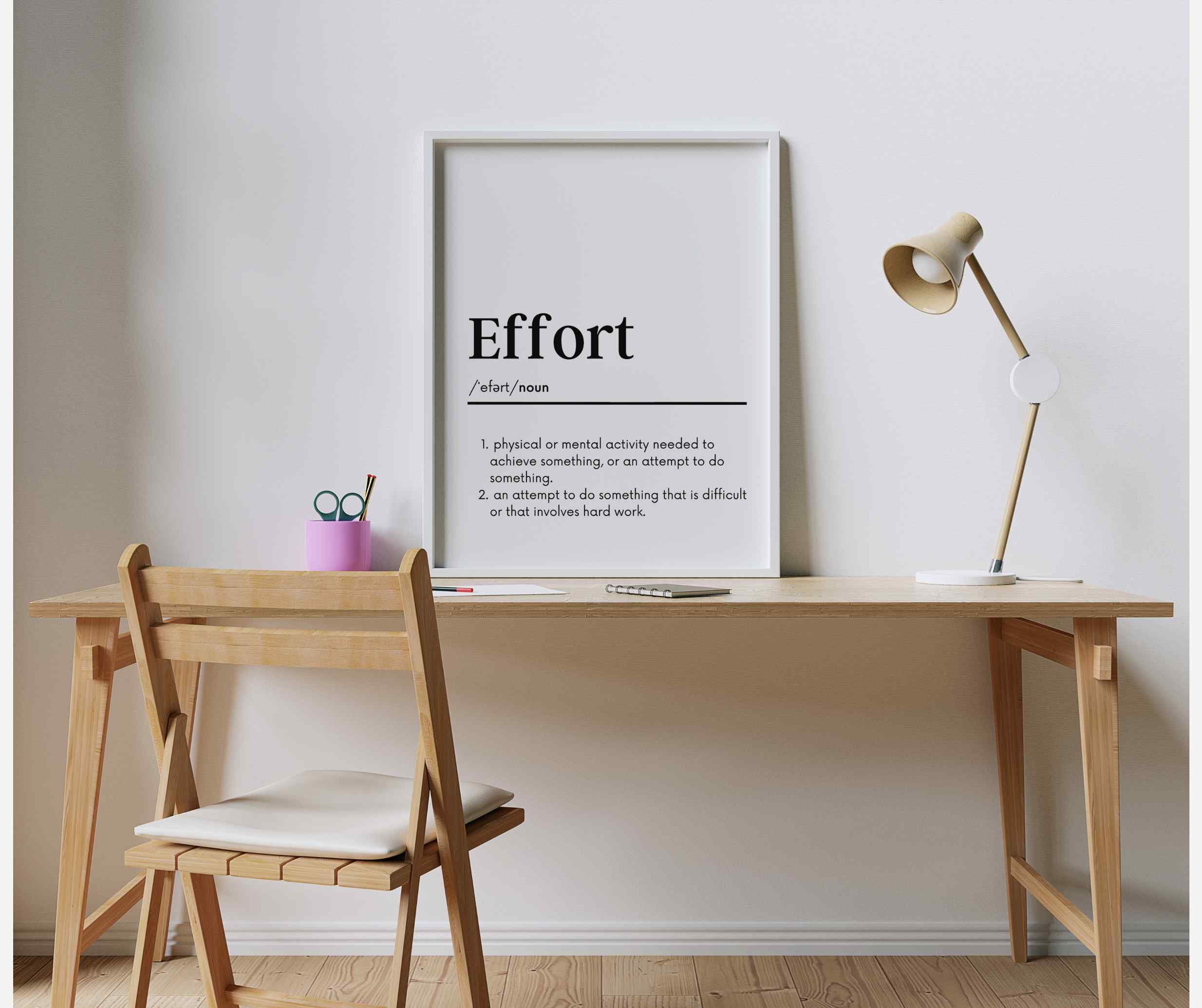 Effort Office Print Office Wall Art Definition Printable - Etsy