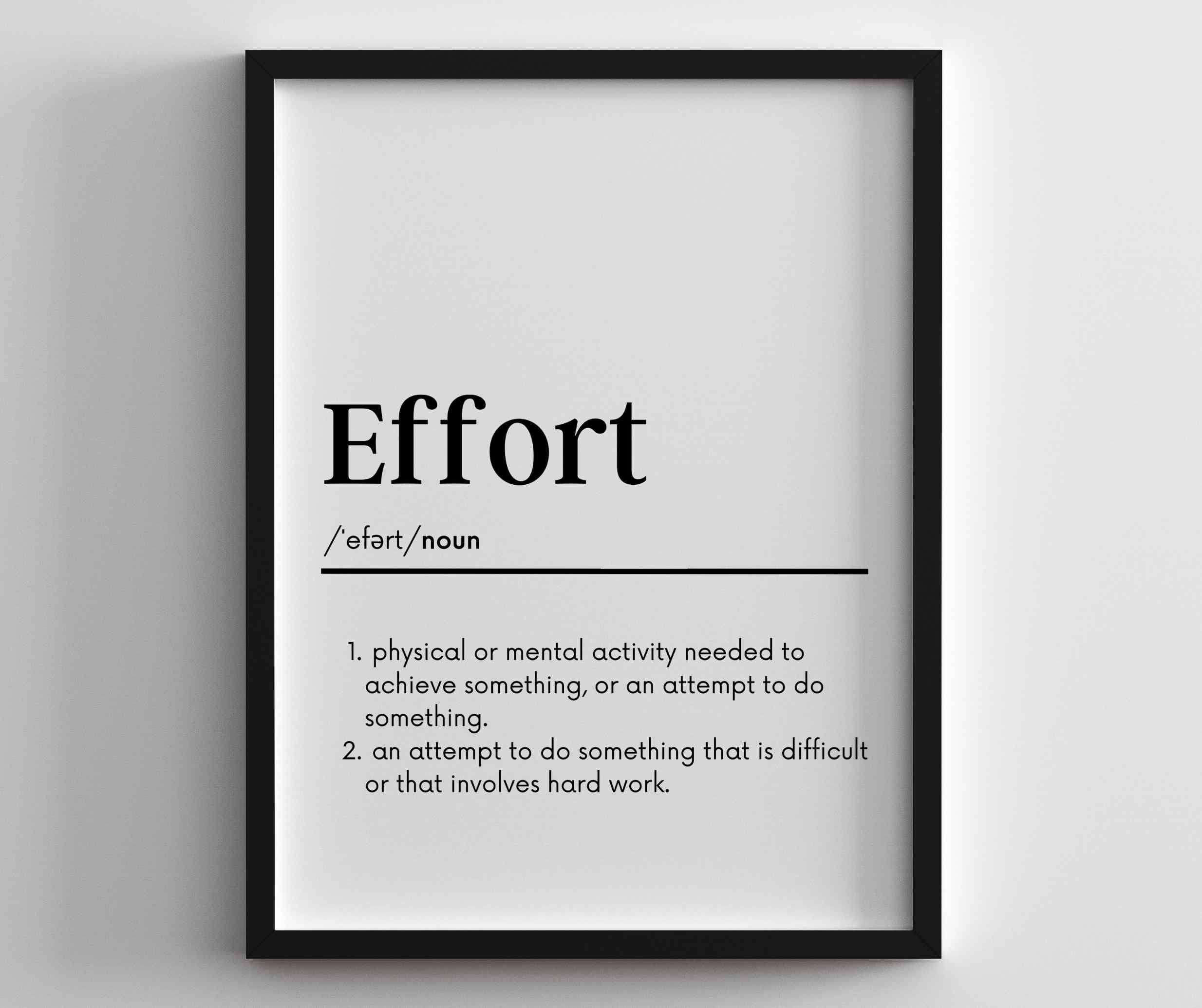 Effort Office Print, Office Wall Art, Definition Printable, Minimalist ...