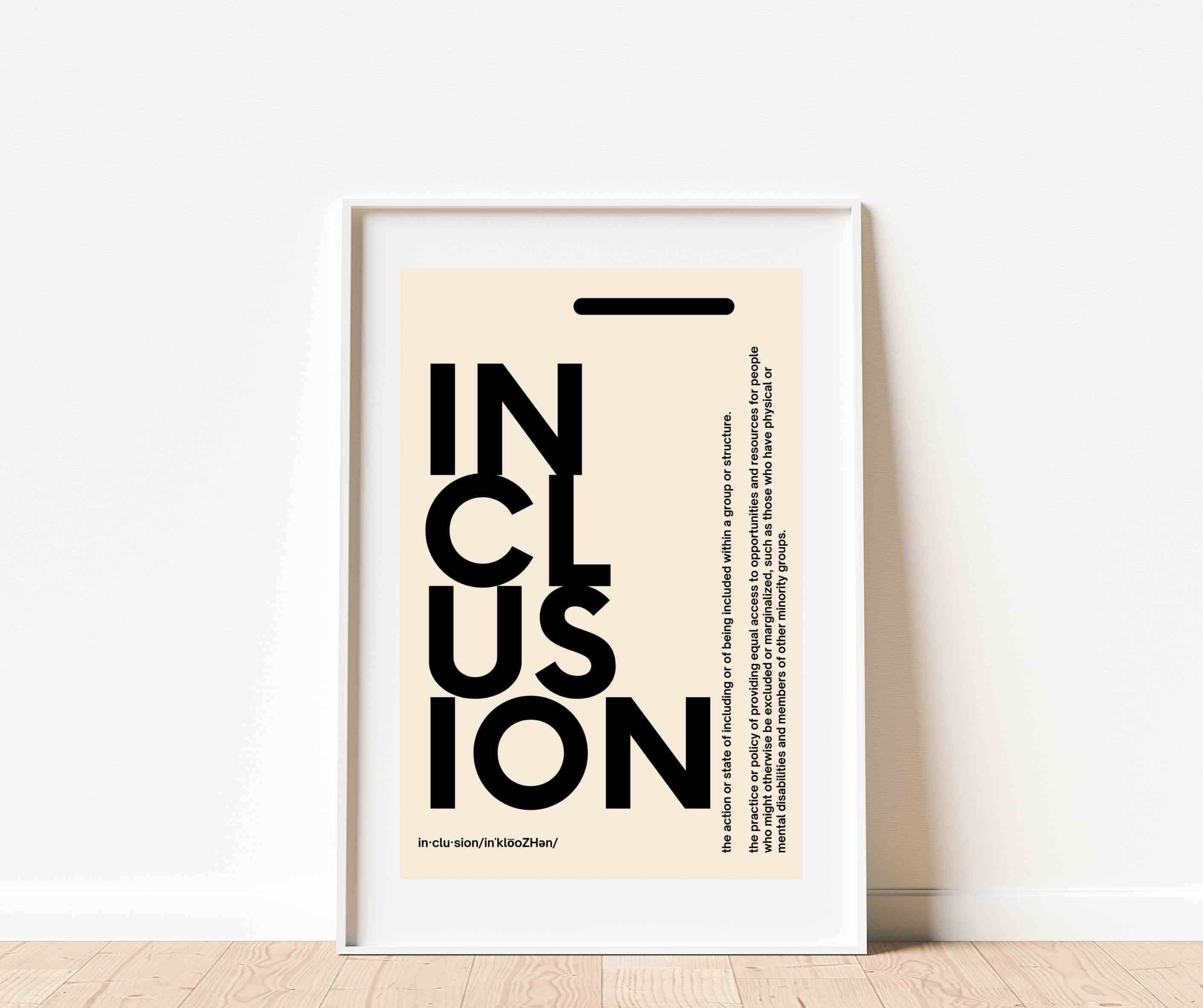 Diversity Office Decor, Inclusion Wall Art, Minimalist Definition Print ...