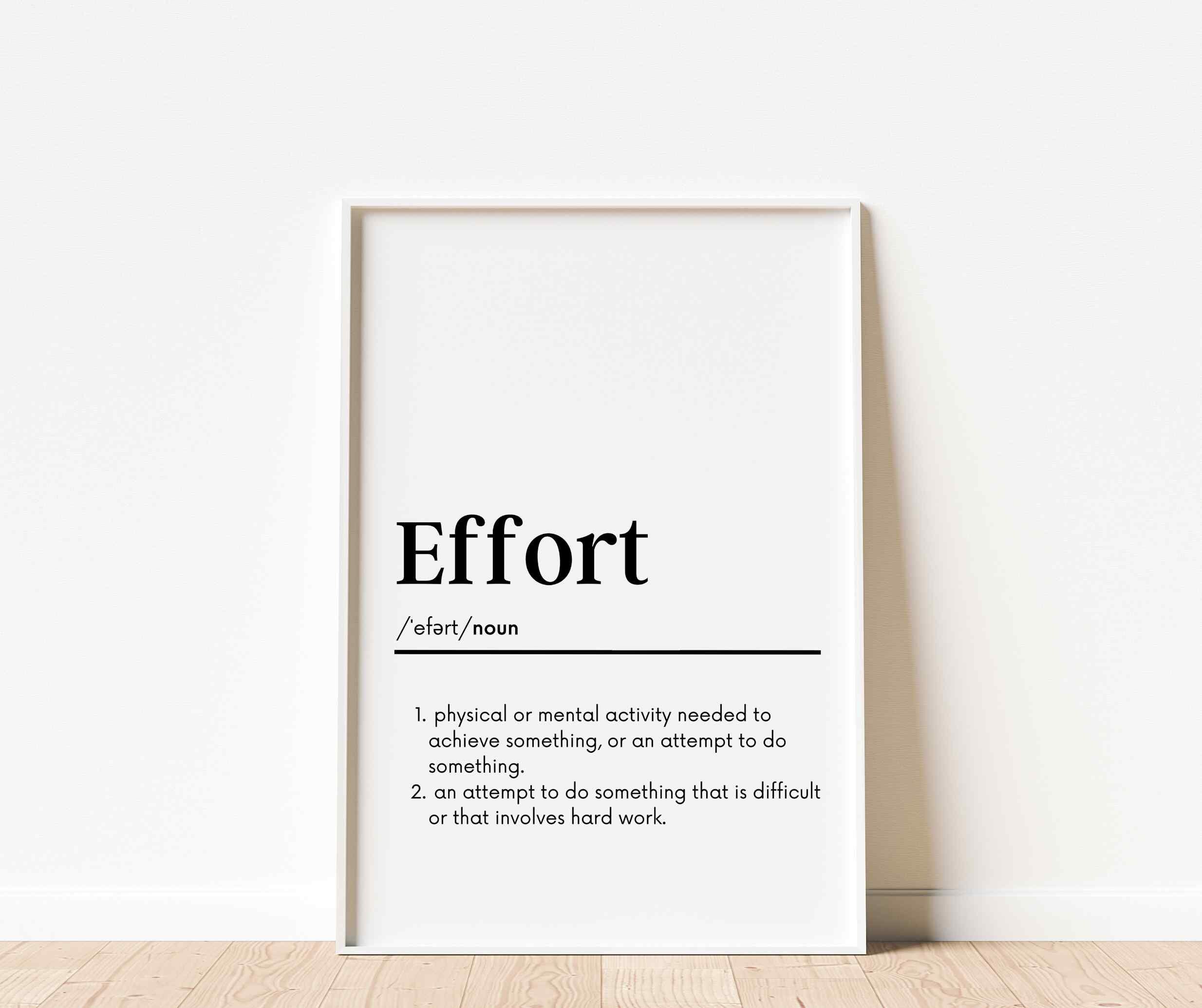 Effort Office Print, Office Wall Art, Definition Printable, Minimalist ...