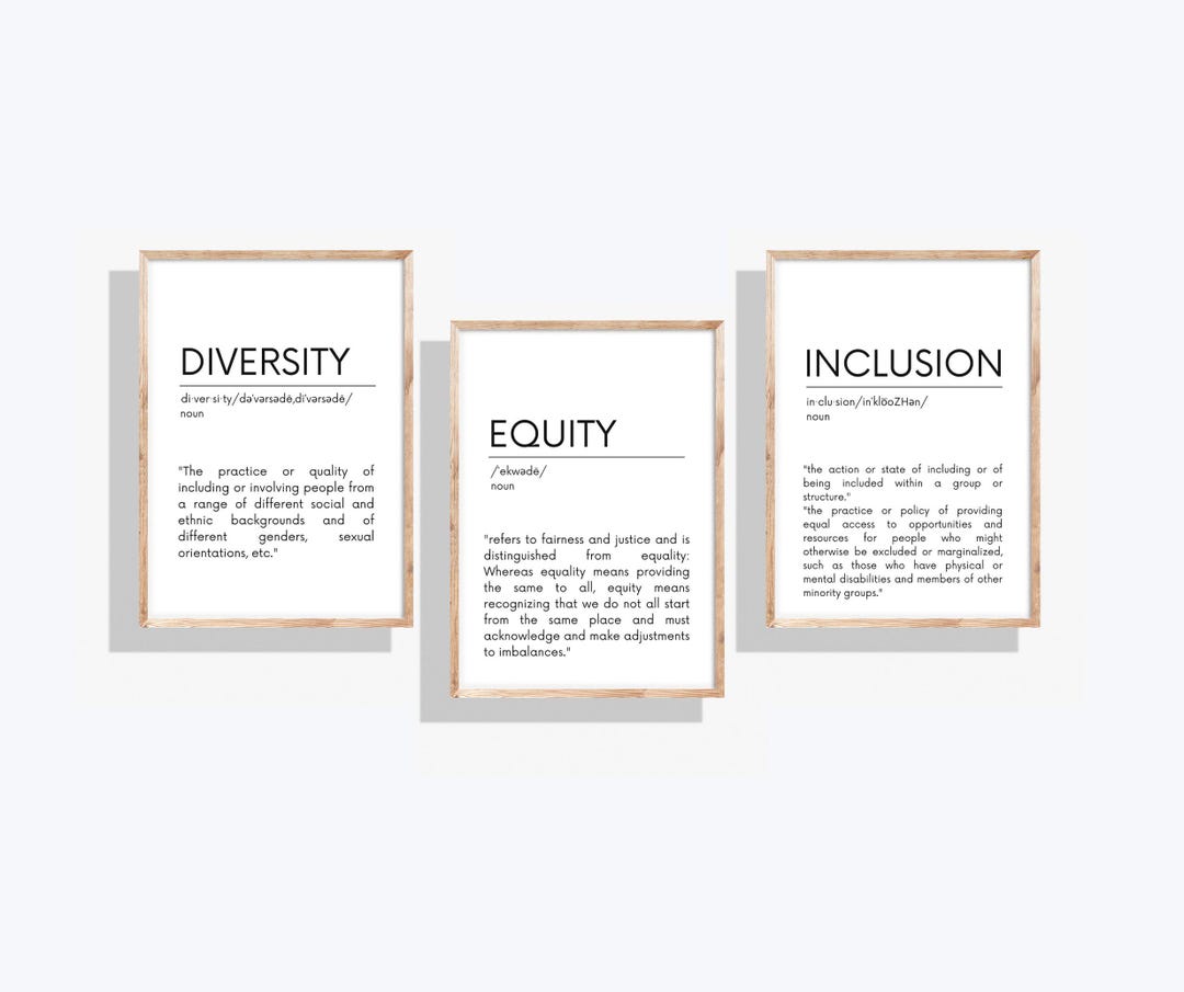 Diversity, Equity, Inclusion Definition Art Prints (digital Download ...