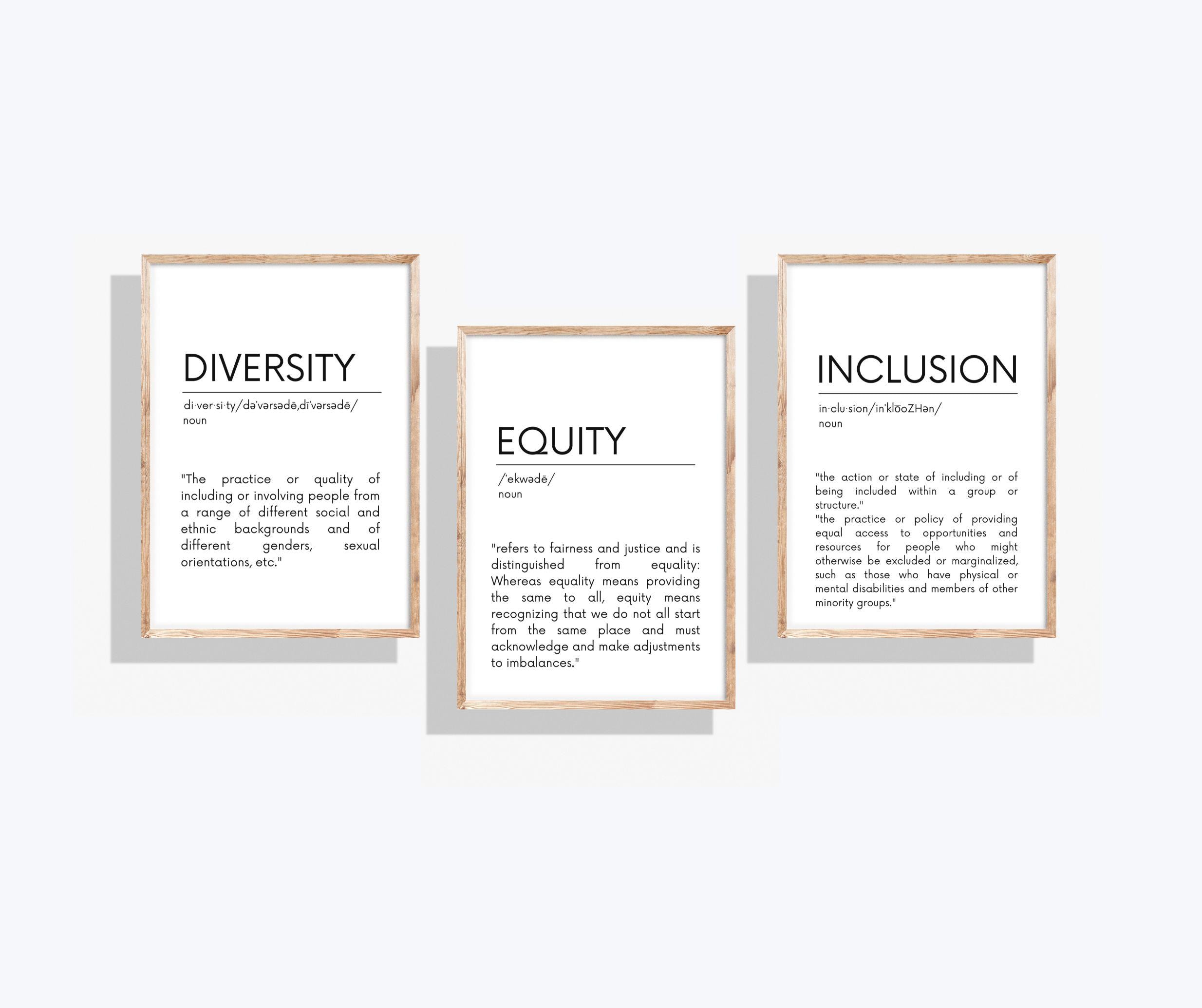 Diversity, Equity, Inclusion Definition Art Prints (digital Download ...