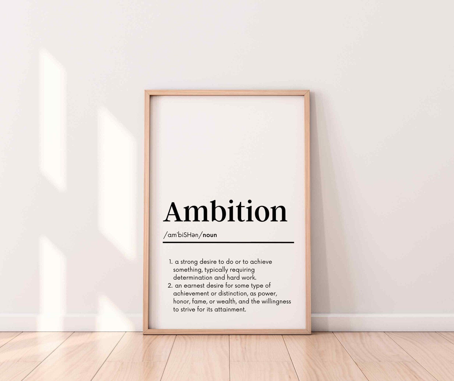 Ambition Definition Print, Definition Wall Art, Ambition Printable ...