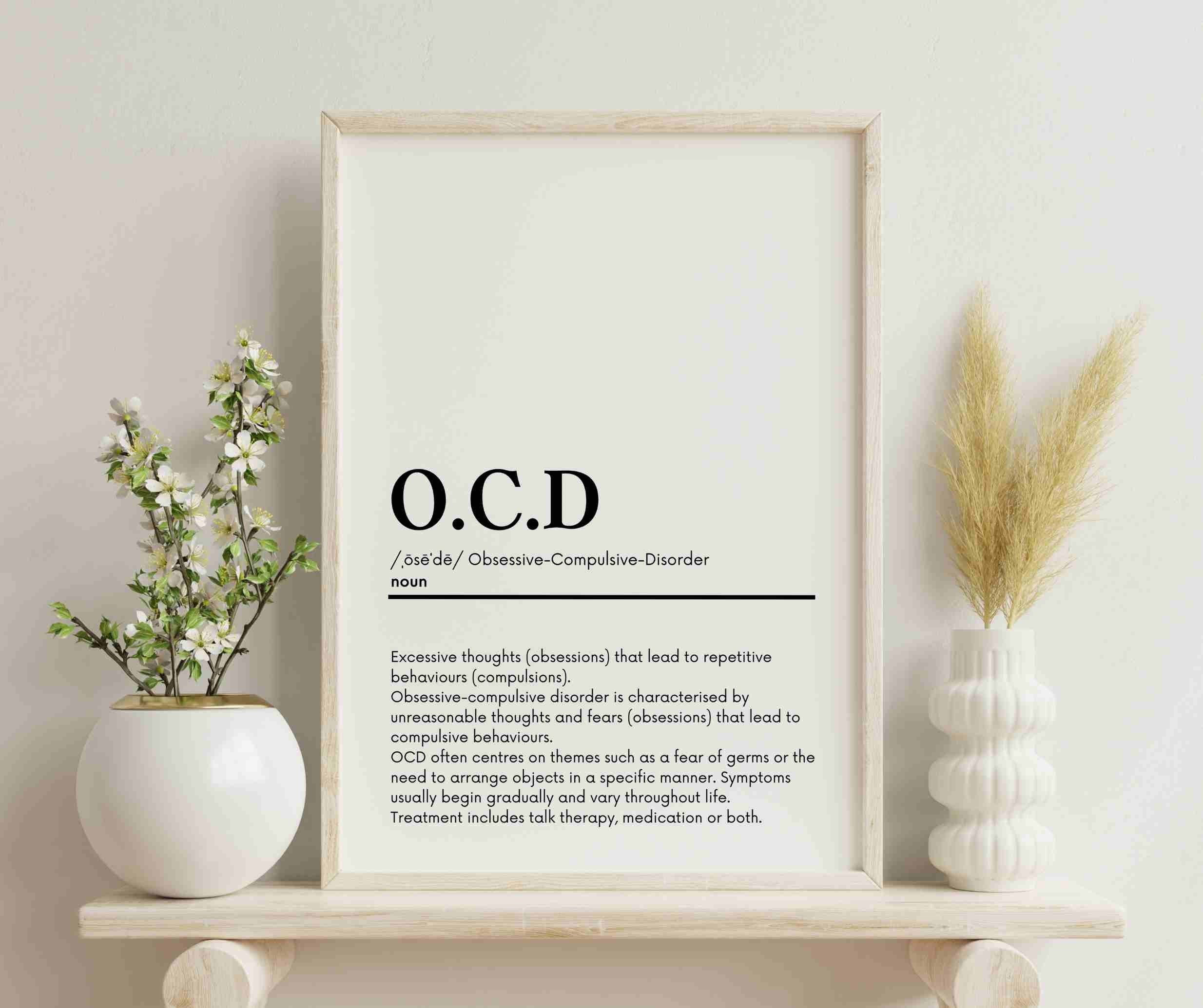 OCD Definition Print: Mental Health Psychology Poster (digital Download ...