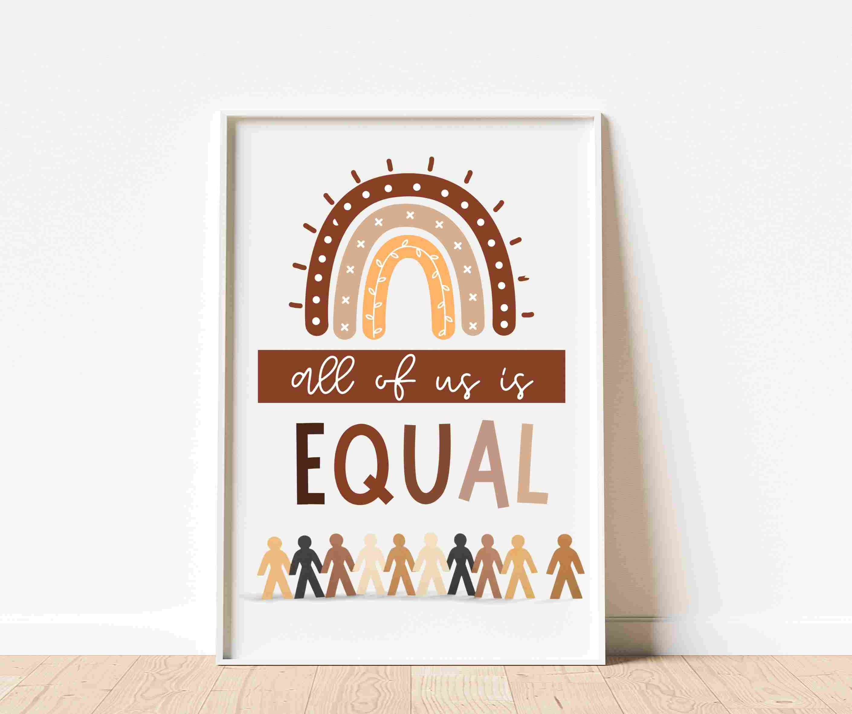 All of Us is Equal, Equality Classroom, Diversity Print, Diversity ...