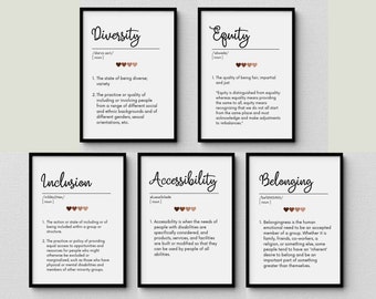 Poster Equity Definition, Set of 3, Diversity Definition, Inclusion ...
