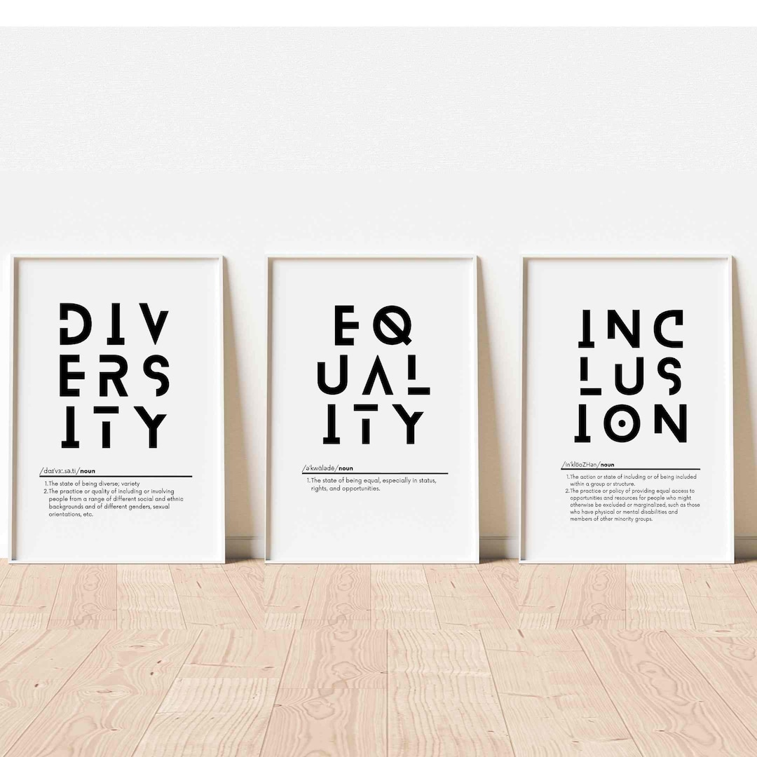 Minimalist Office Decor, Set of 3, Diversity Definition, Equality ...