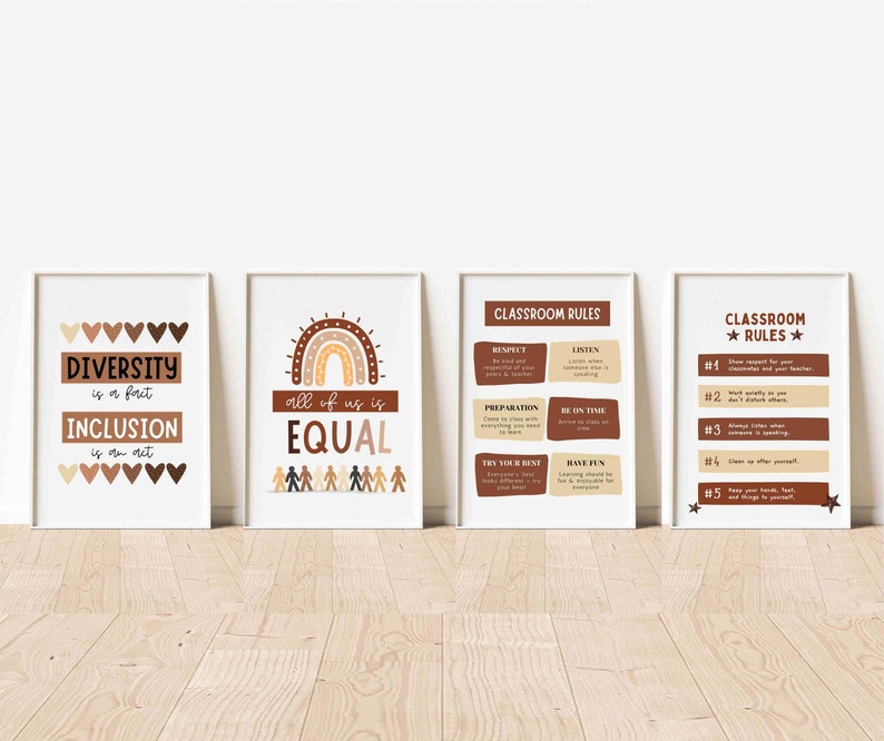 Diversity Classroom Decor, Set of 20, Inclusive Posters, Equity ...