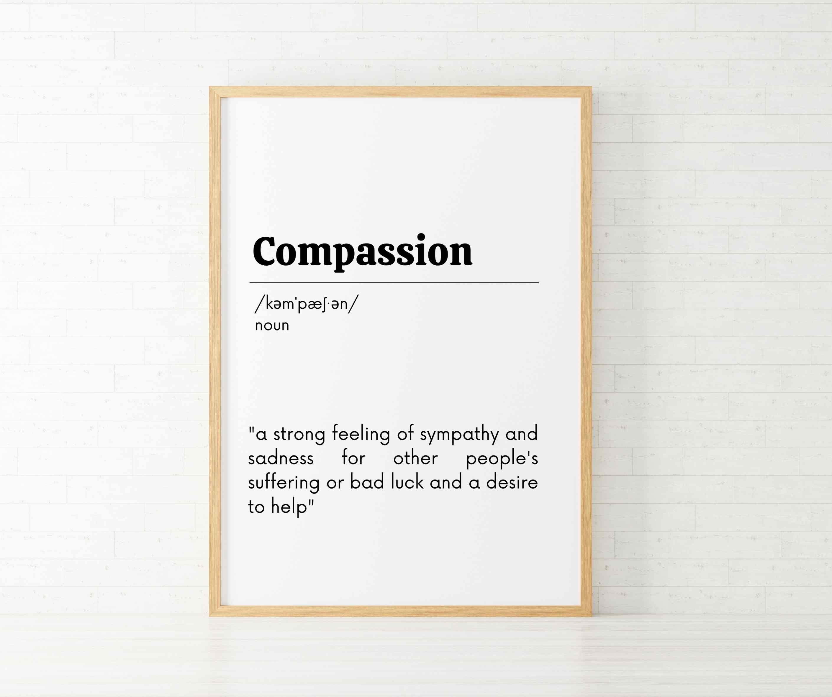 Compassion Definition, Dictionary Poster Social Worker Office Decor ...