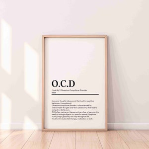 OCD Definition Print: Mental Health Psychology Poster (digital Download ...