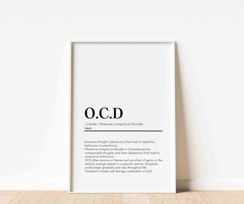 OCD Definition Print: Mental Health Psychology Poster (digital Download ...