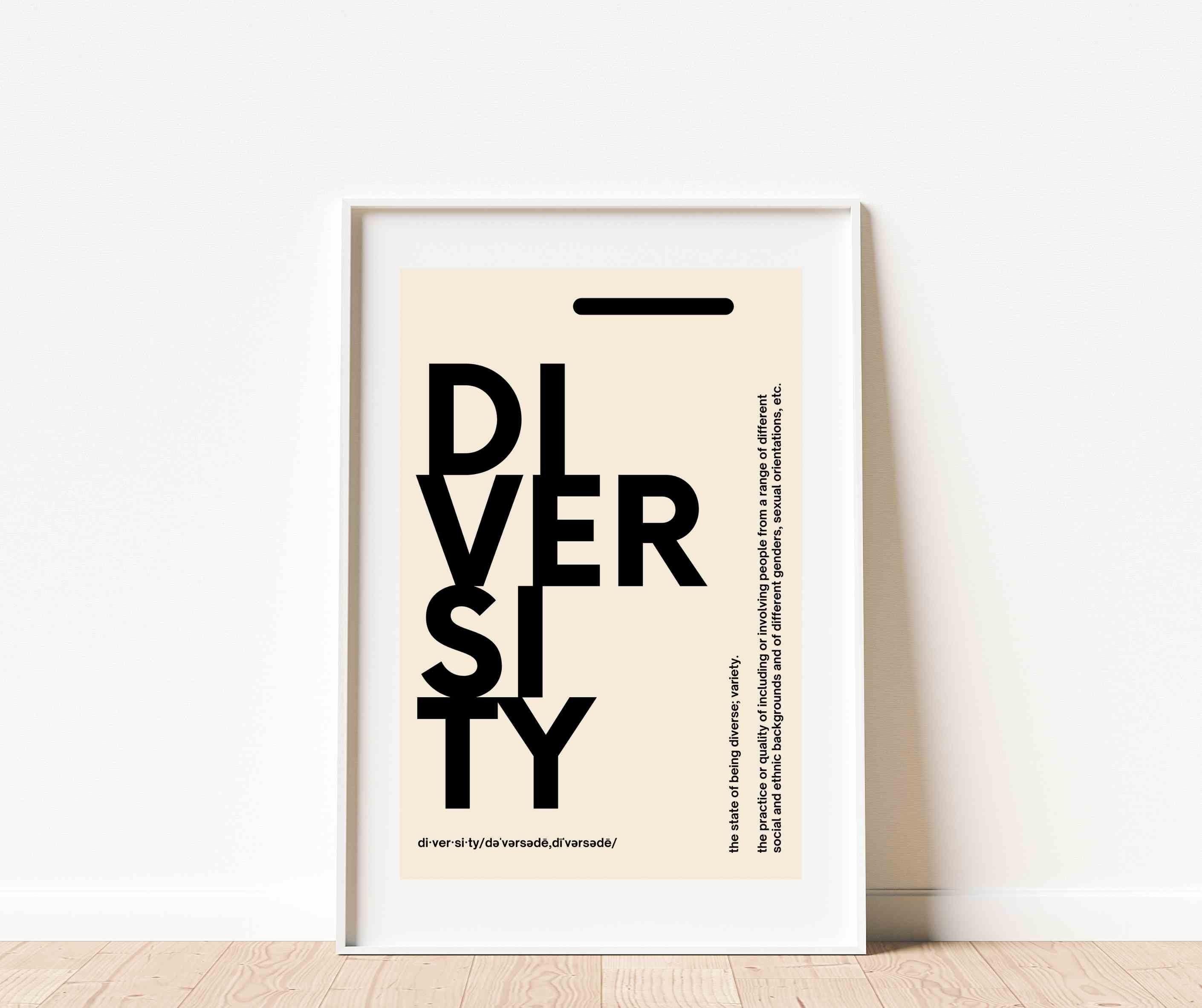 Diversity Office Decor, Inclusion Wall Art, Minimalist Definition Print ...