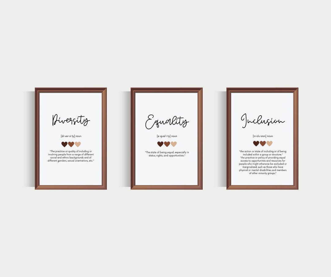 Equality Definition, Set of 3, Diversity Definition, Inclusion Posters ...