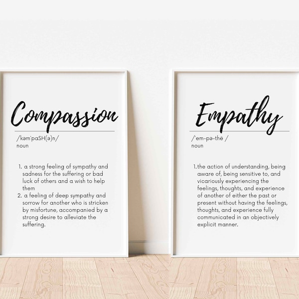 Compassion Definition, Dictionary Poster Social Worker Office Decor ...