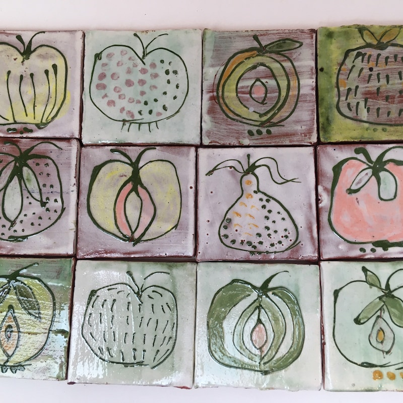 Apple Ceramic Tiles - Etsy