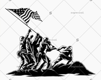 Raising the Flag on Iwo Jima Digital File Download | SVG | PNG| JPG ...