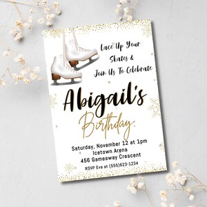 Ice Skating Birthday Party Invitation, Ice Skate Invite, Girl ...