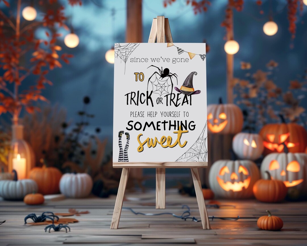 Trick or Treat Halloween Sign: Self-serve Candy Poster (PDF Download ...