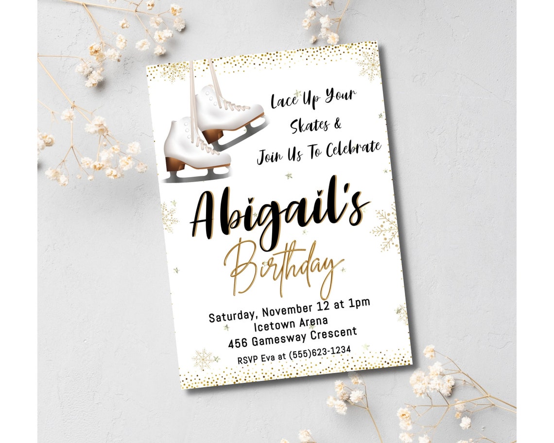 Ice Skating Birthday Party Invitation Ice Skate Invite Girl - Etsy