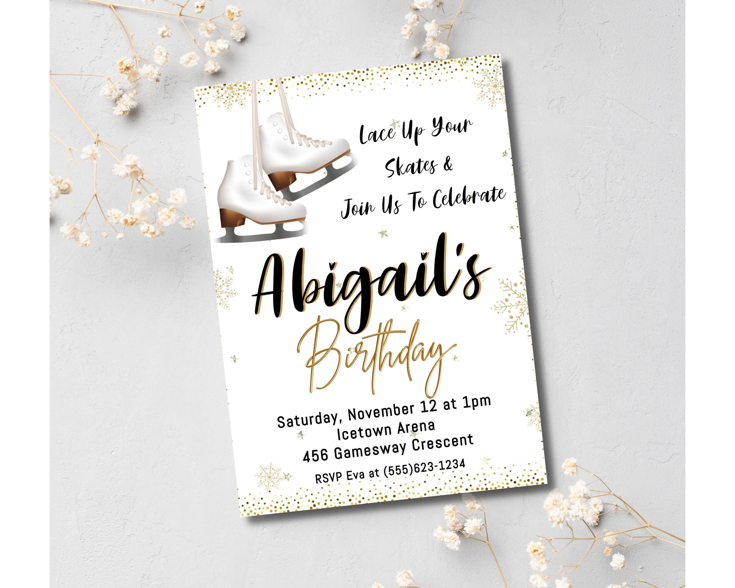 Ice Skating Birthday Party Invitation Ice Skate Invite Girl - Etsy