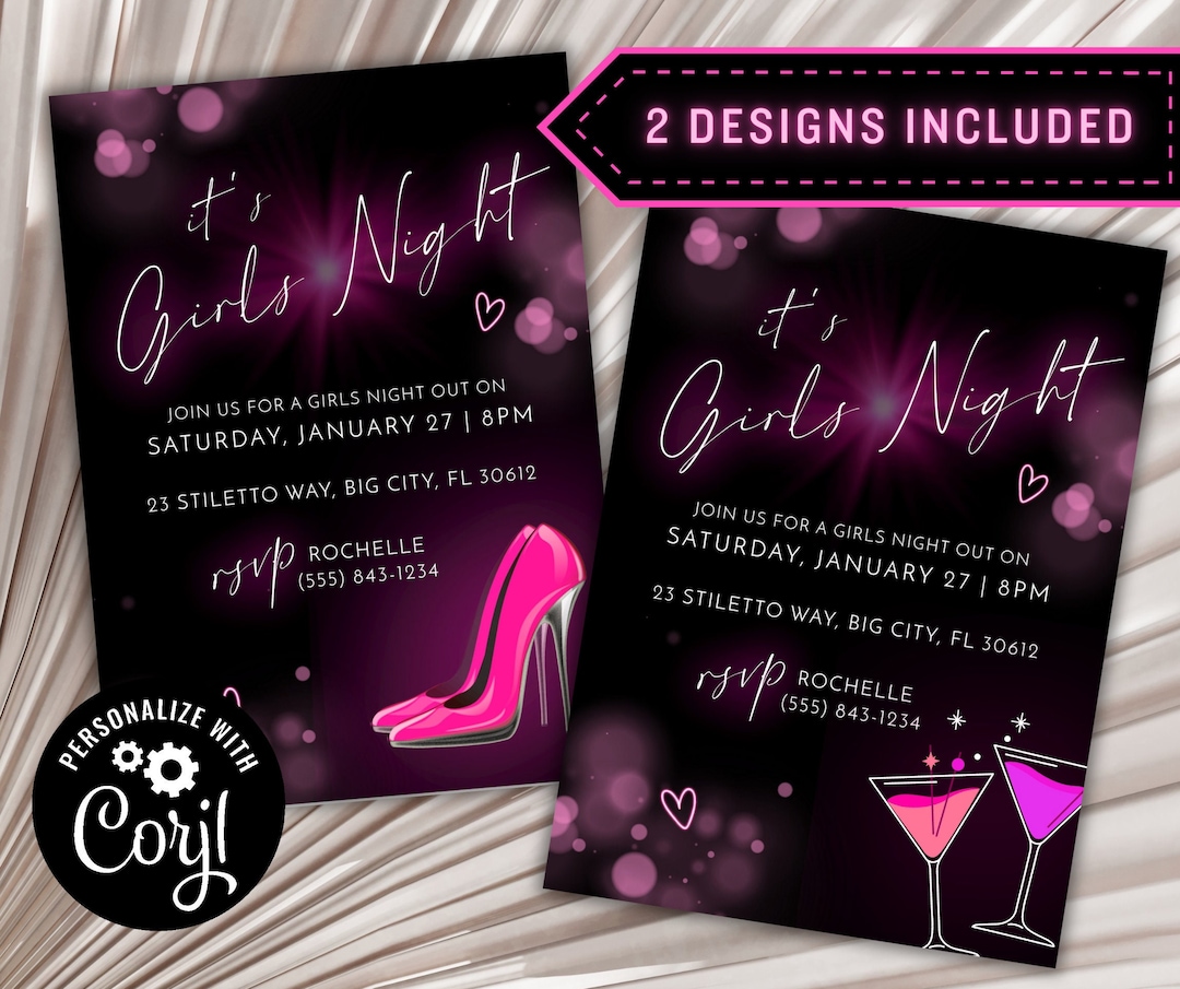 Girls Night Out Invitation Ladies Night Out Birthday Party Invitation ...