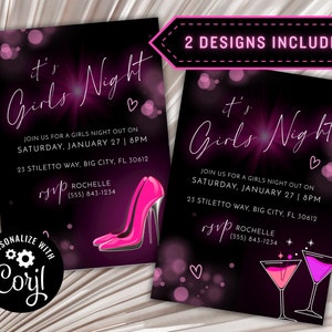 Girls Night Out Invitation Ladies Night Out Birthday Party Invitation ...
