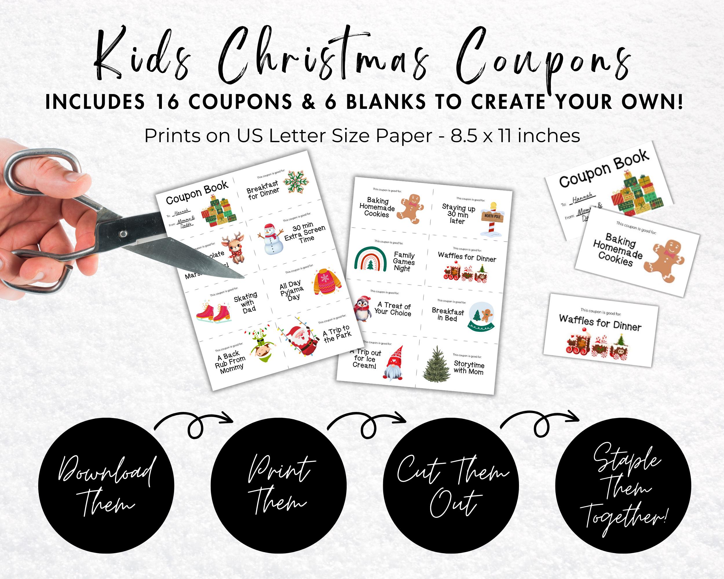Editable Christmas Coupon Book for Kids: DIY Stocking Stuffer ...