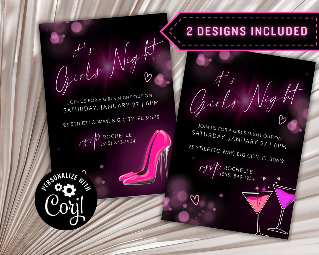 Girls Night Out Invitation | Ladies Night Out Birthday Party Invitation ...