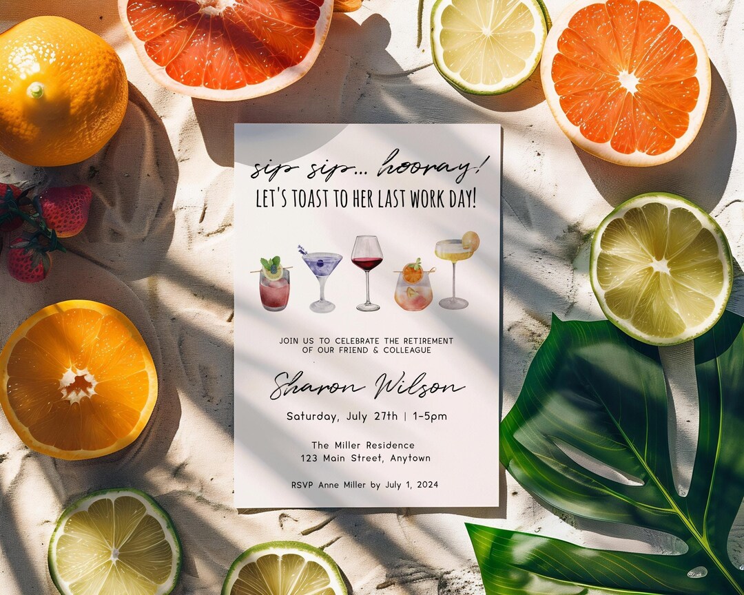 Retirement Party Invitation: Minimalist Celebration Invite (digital ...