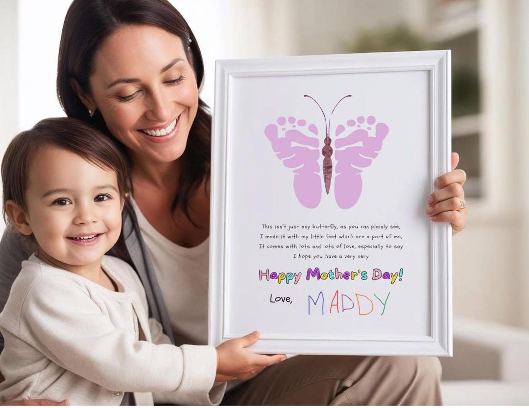 Butterfly Footprint Art: Mother's Day Keepsake Gift (PDF) - Etsy