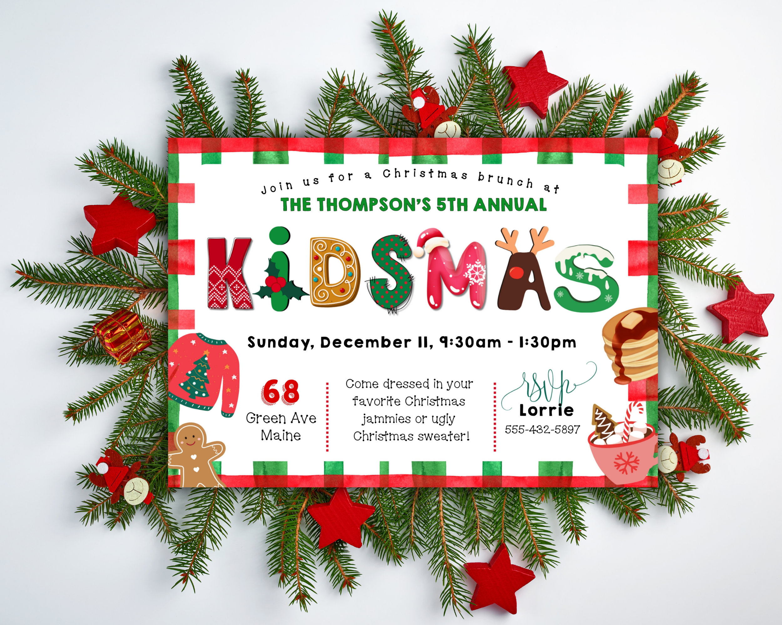 Christmas Party Invitation, Kids Holiday Party Invitation, Kidmas ...