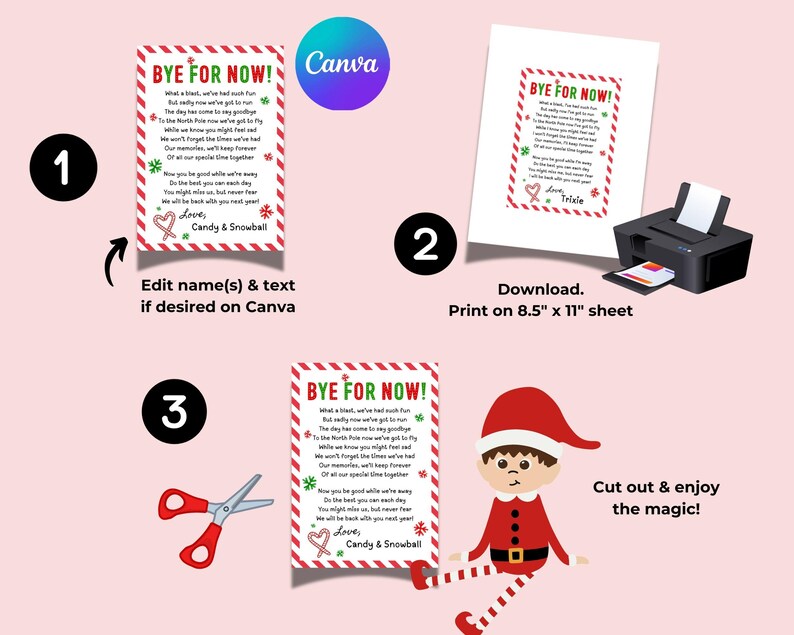 Editable Elf Goodbye Letter: Christmas Printable (digital Template ...