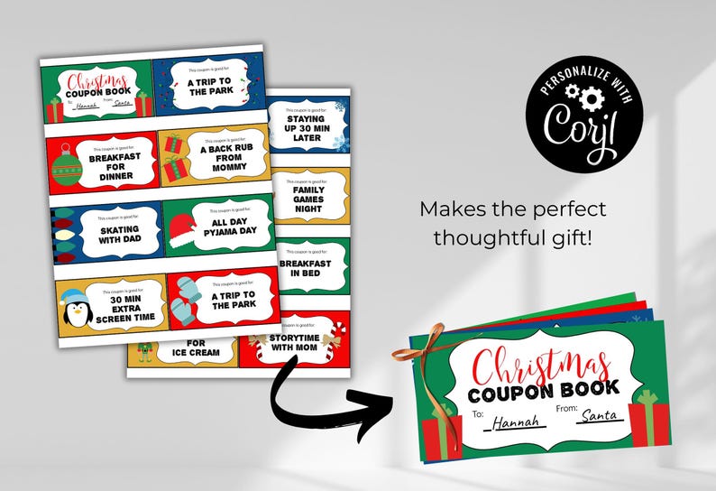 Editable Christmas Coupon Book for Kids: DIY Stocking Stuffer ...
