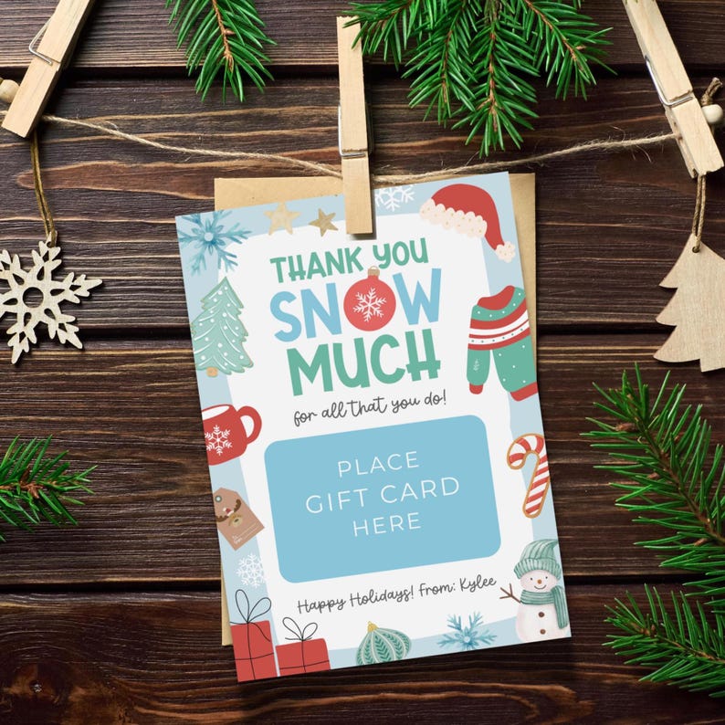 Thank You Snow Much Christmas Gift Card Holder, Holiday Card for ...