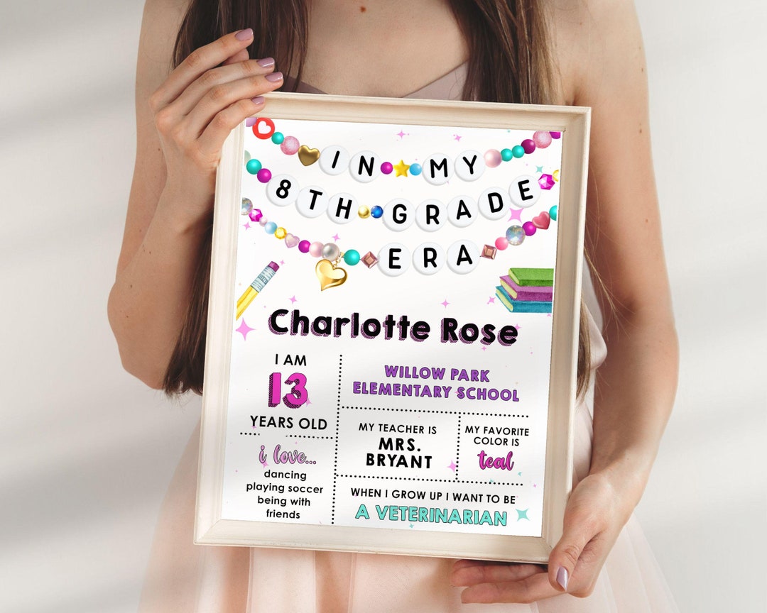 Editable Back to School Sign: Friendship Bracelet Design (digital ...