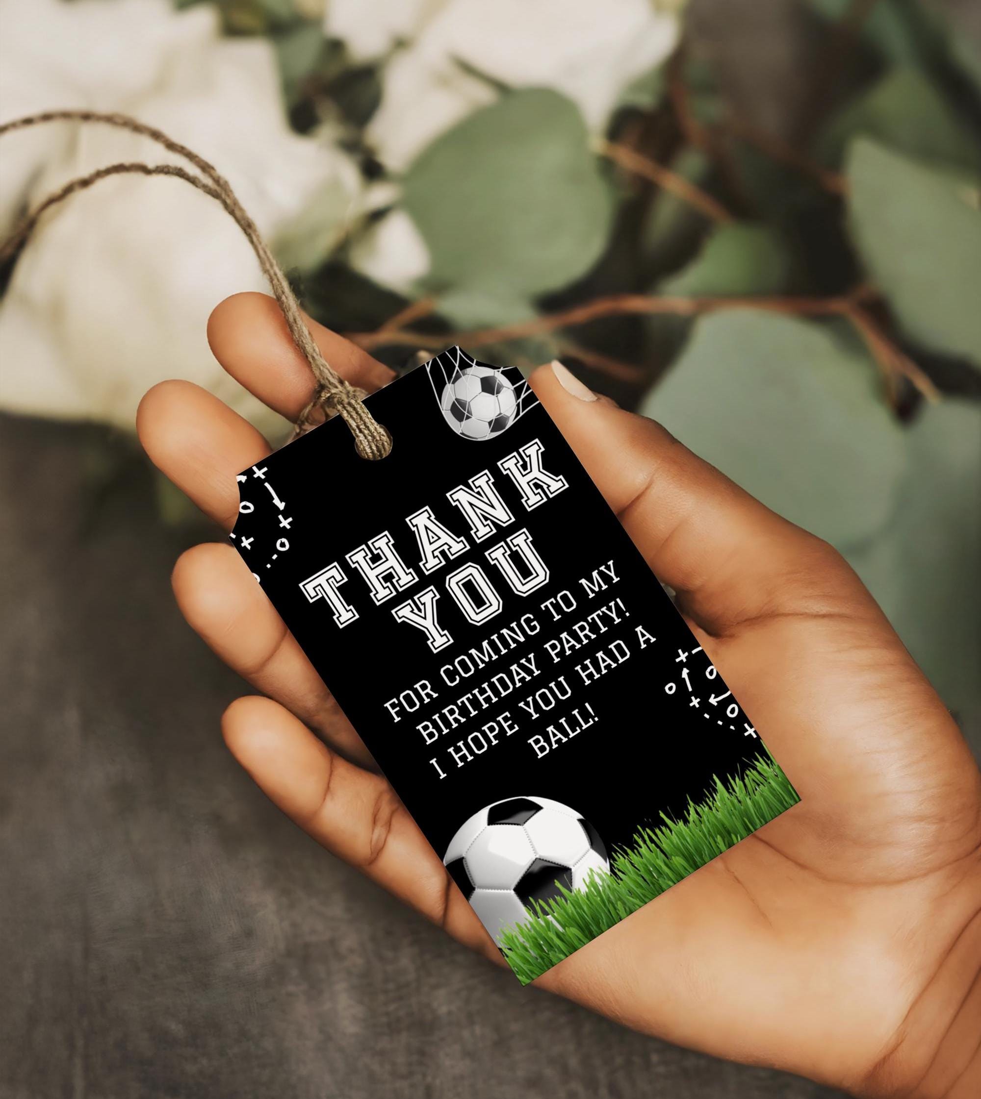 Soccer Birthday Thank You Tags: Printable Party Favor Labels (digital ...