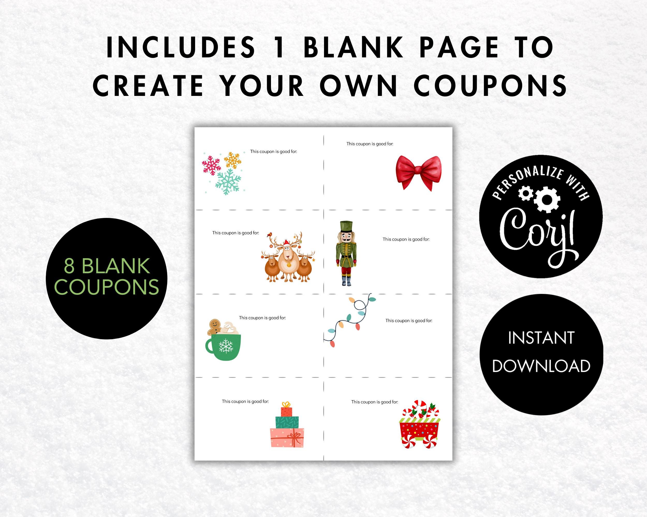 Editable Christmas Coupon Book for Kids: DIY Stocking Stuffer ...