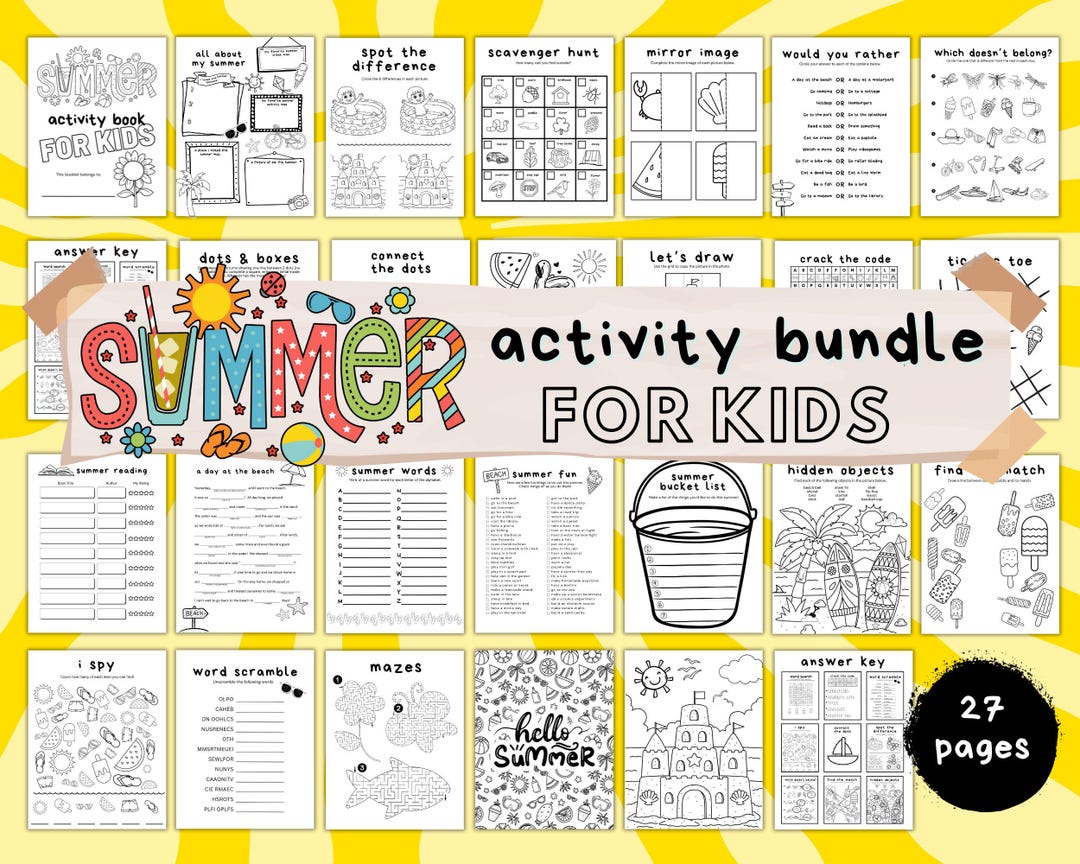 Ultimate Summer Activity Bundle for Kids, Activity Pack, Summer ...
