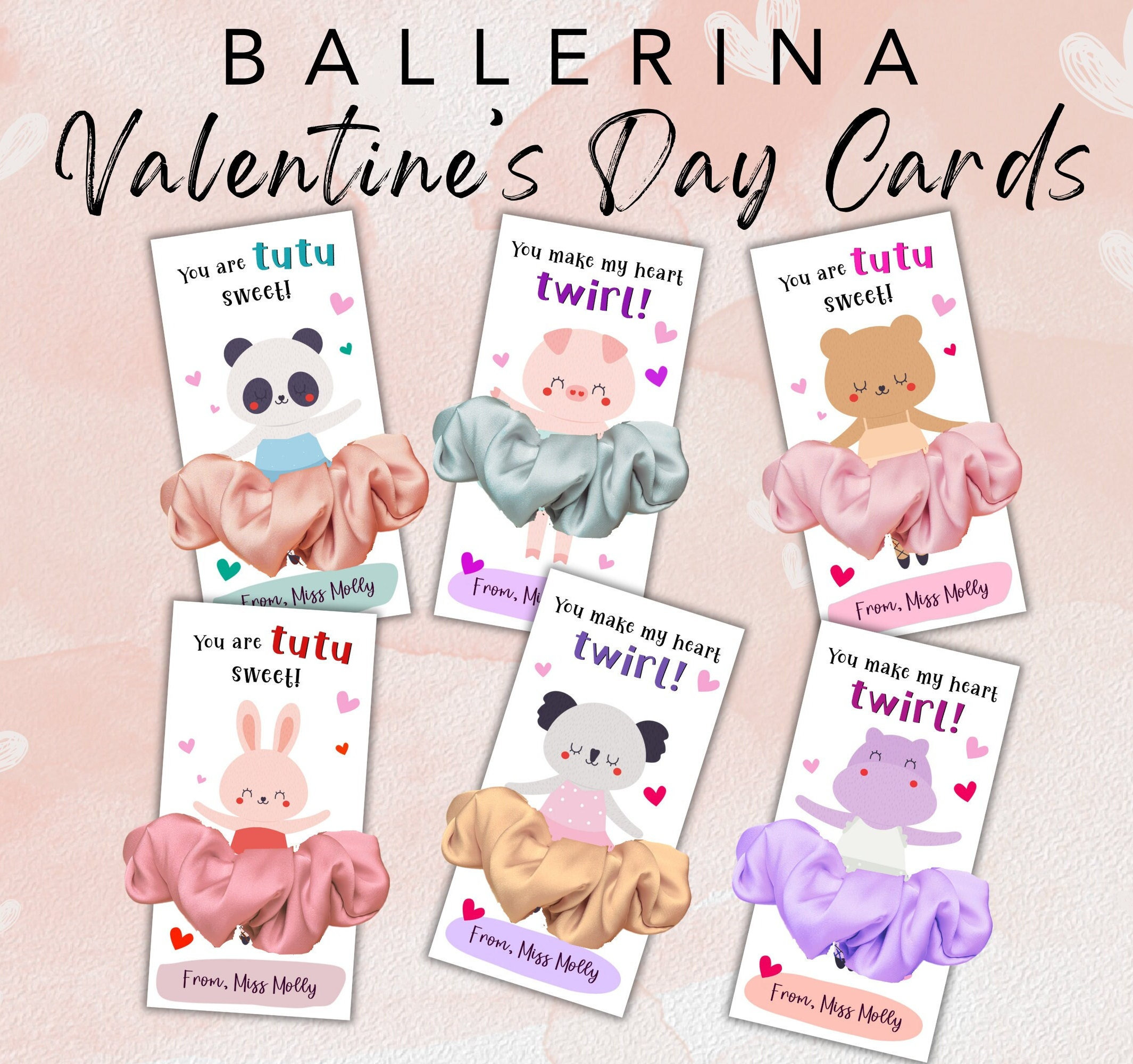 Printable Ballet Valentine Cards, Ballerina Valentine's Day Tags, Tutu ...