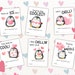 Penguin Valentine's Day Cards for Kids: Printable Classroom Gift Tags ...