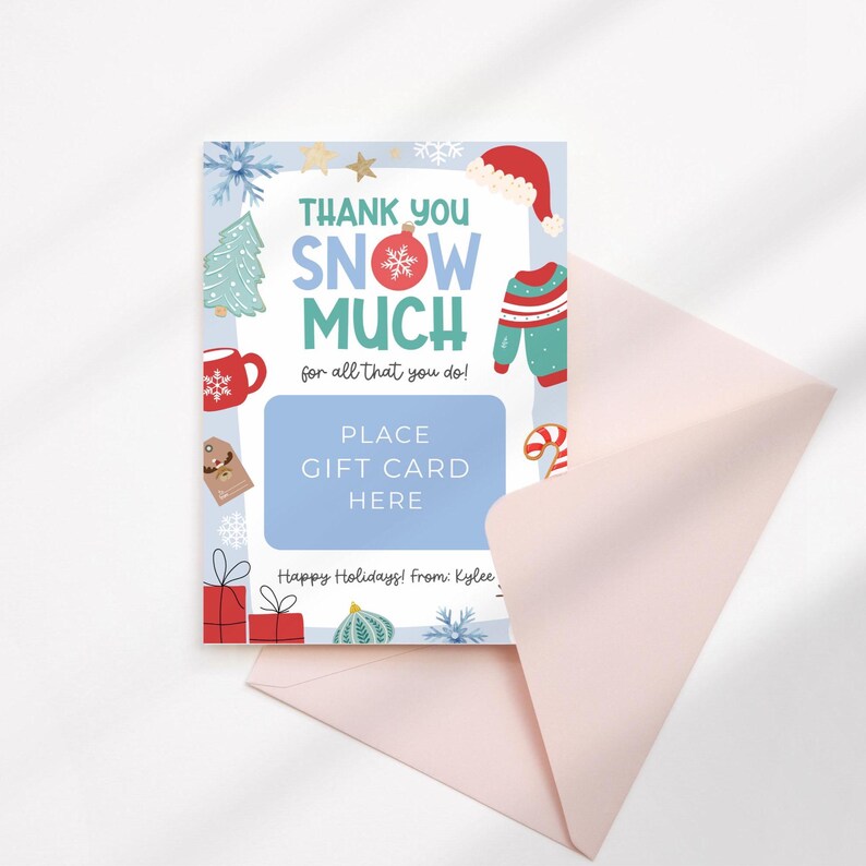 Thank You Snow Much Christmas Gift Card Holder, Holiday Card for ...