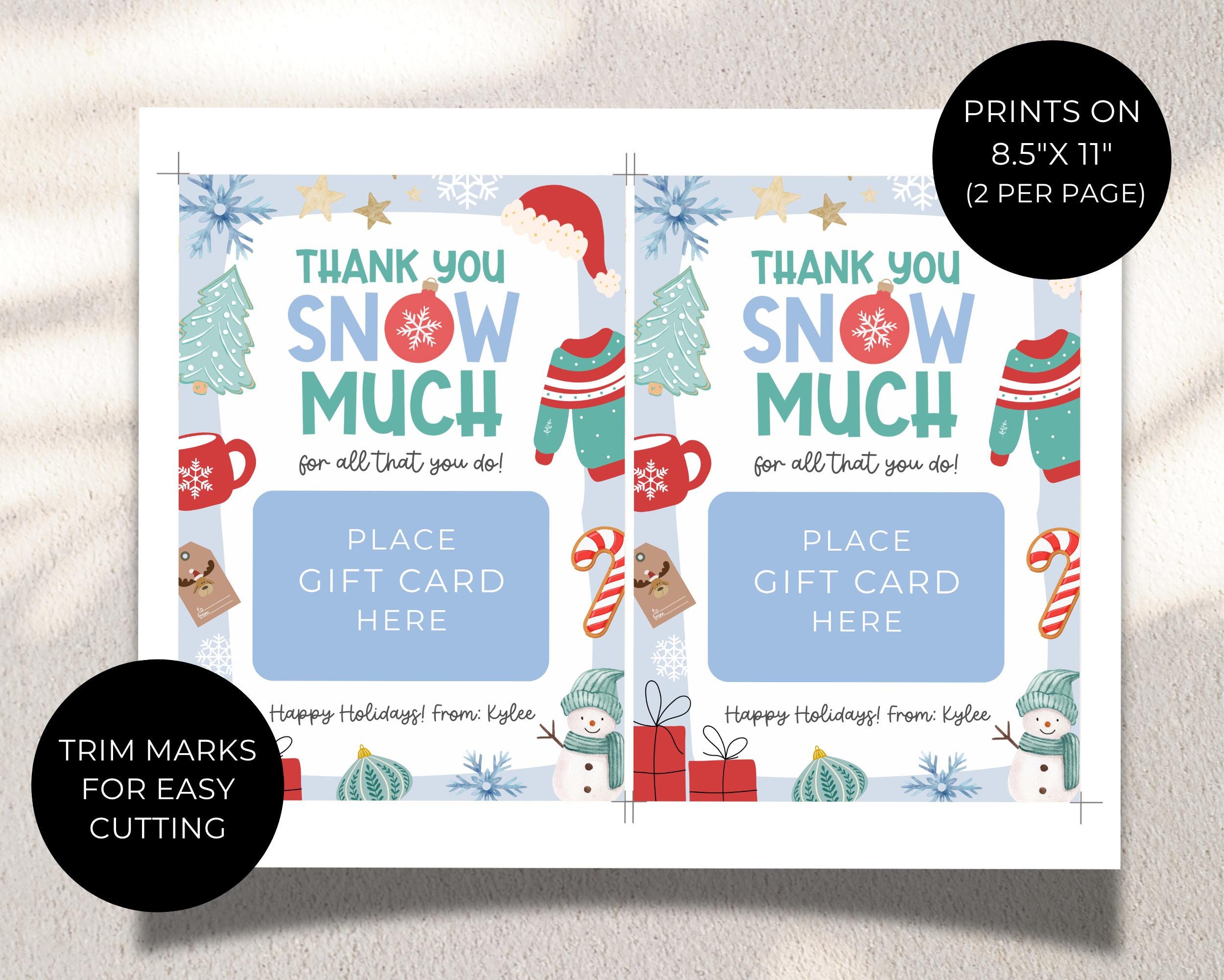 Thank You Snow Much Christmas Gift Card Holder, Holiday Card for ...