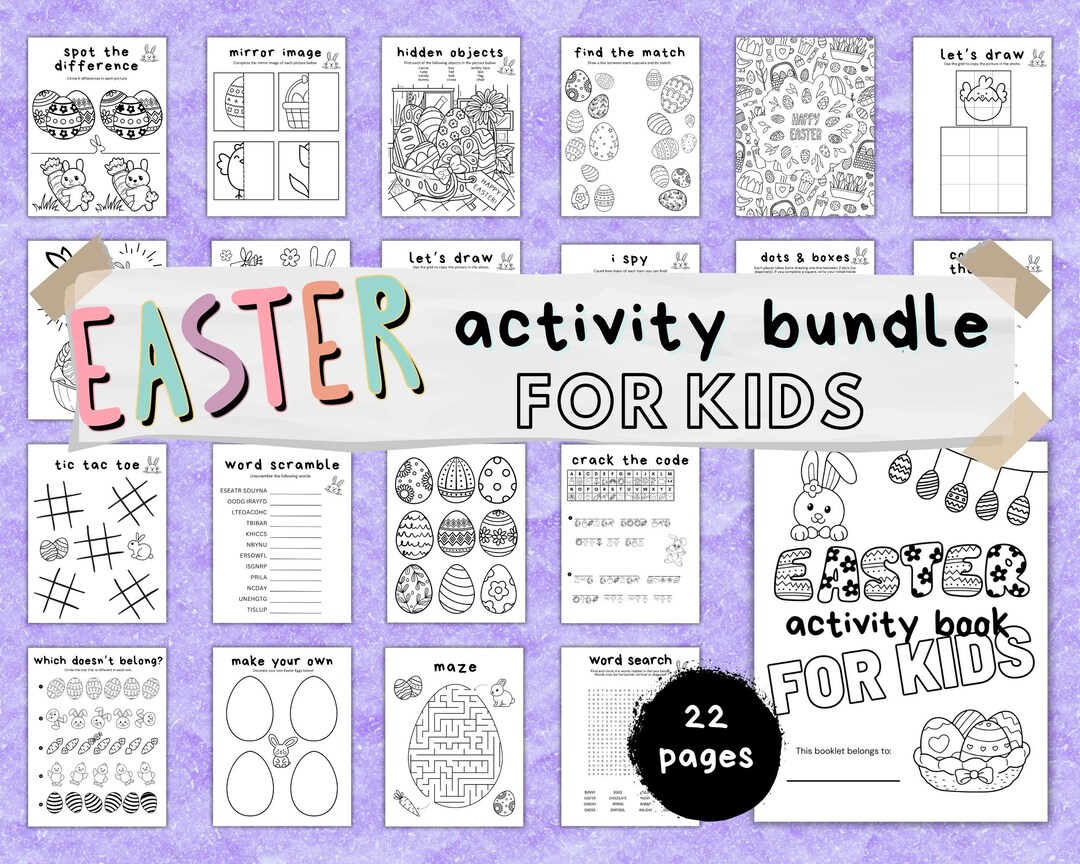 Easter Bundle for Kids, Easter Activity Pack, 20 Easter Holiday ...