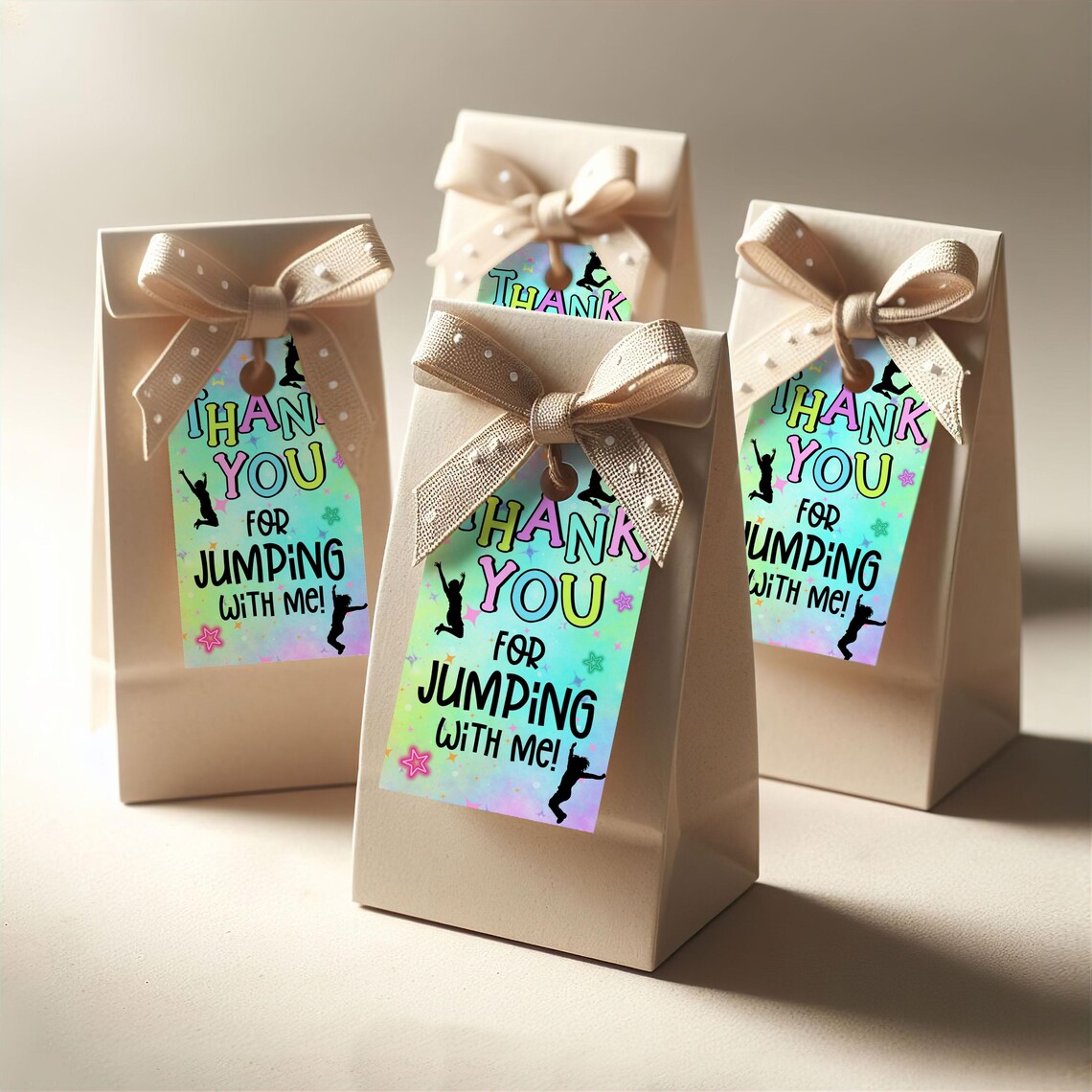 Trampoline Birthday Thank You Tags: Jump Party Favor Labels (DIY ...