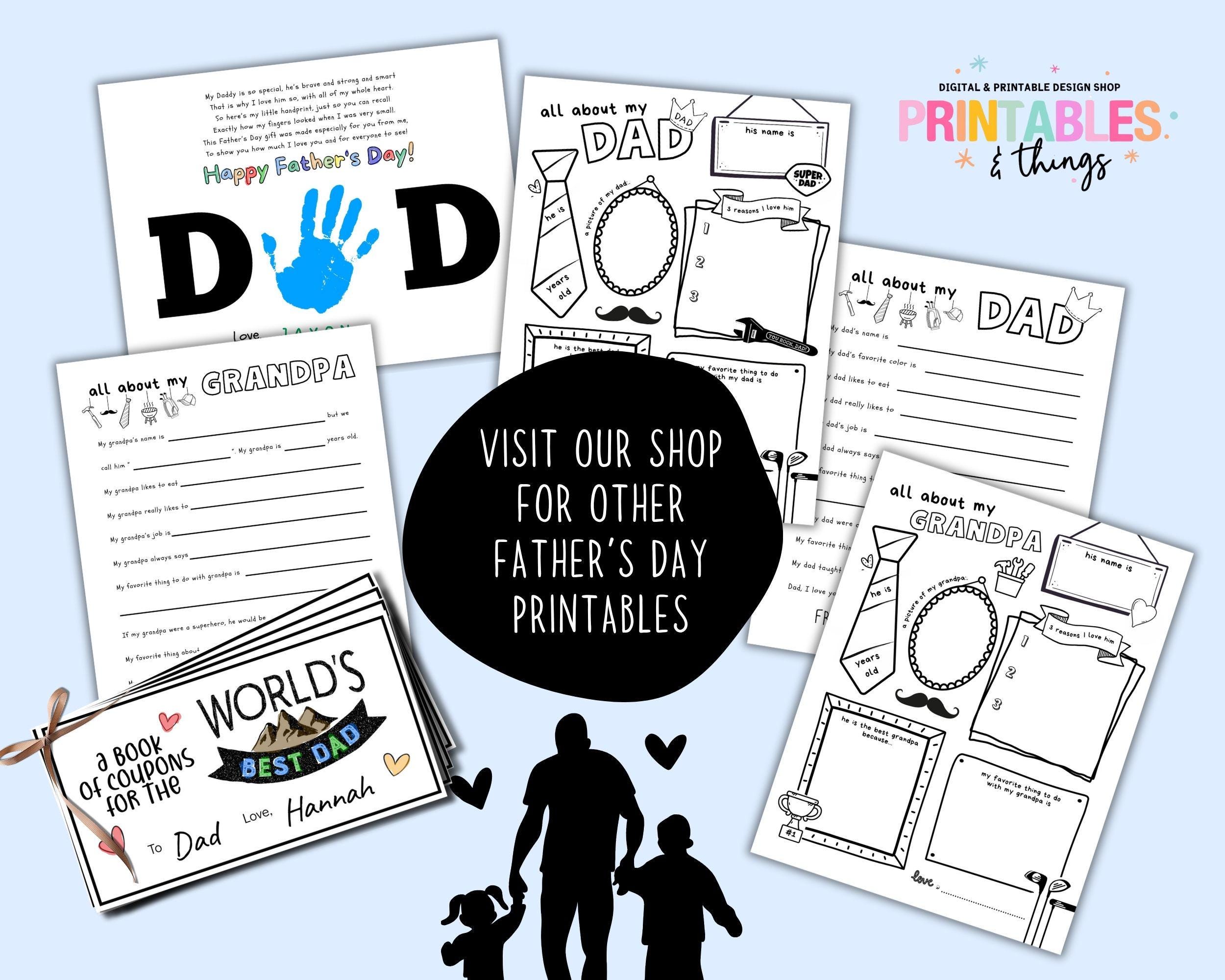 Father's Day Handprint Art, Gift for Dad, Keepsake (PDF Pattern) - Etsy