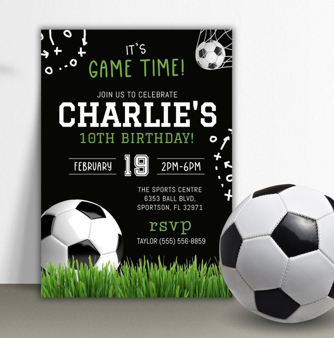 Soccer Birthday Party Invitation, Kid Soccer Invite, Boy Invitation, It ...