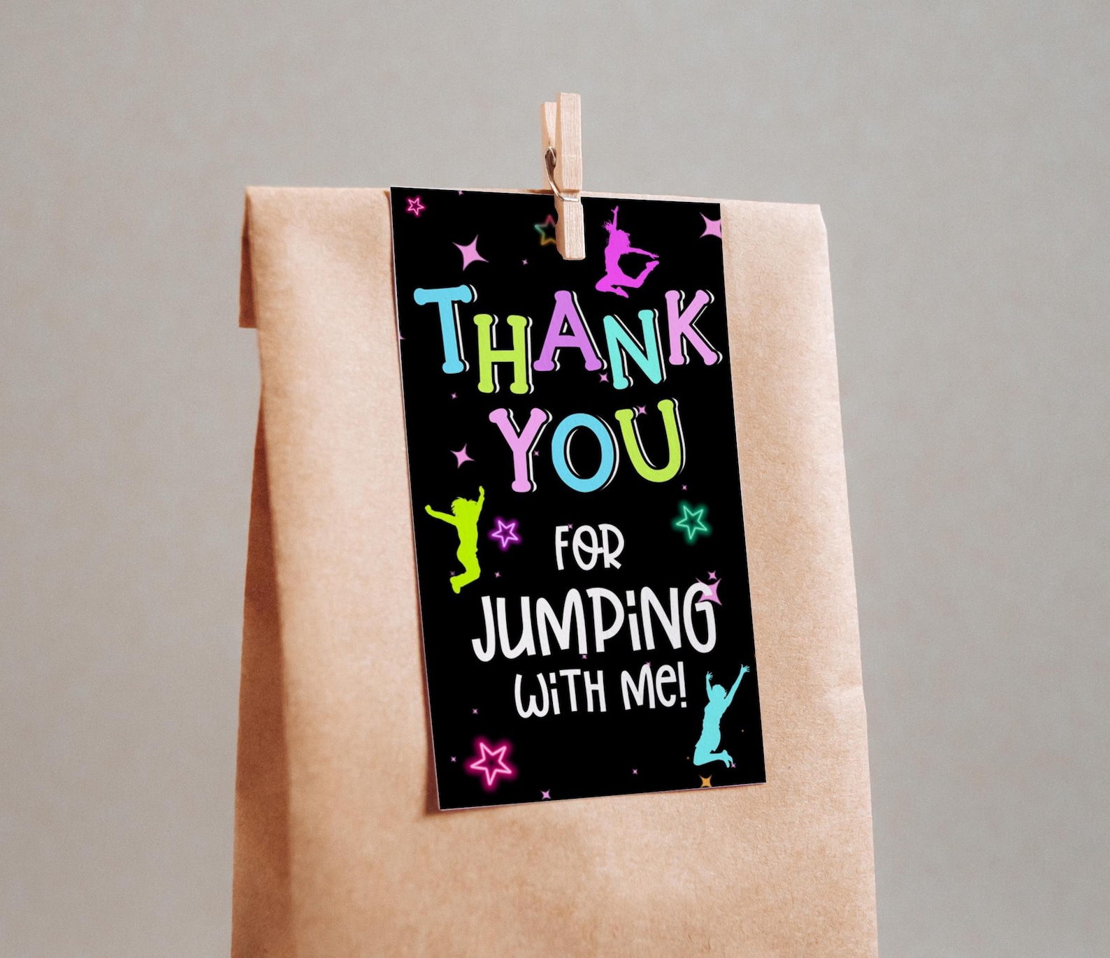 Trampoline Birthday Thank You Tags: Jump Party Favor Labels (DIY ...